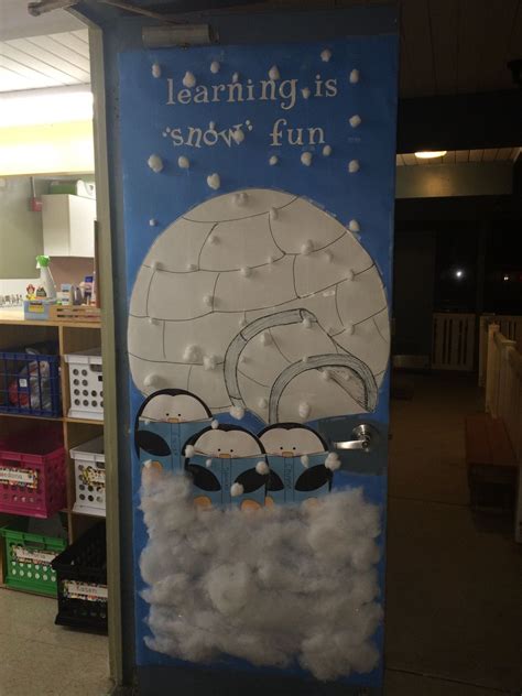 Winter School Door Decor Penguins Snow And Igloo