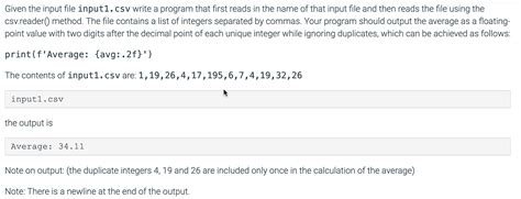 Solved Given The Input File Input Csv Write A Program That Chegg Com