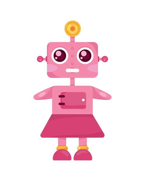 Pink Female Robot 11451649 Vector Art At Vecteezy