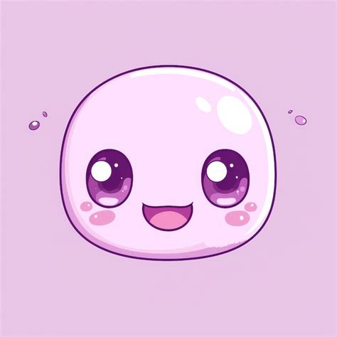 Cute Cartoon Blob With Big Eyes And A Happy Smile Premium Ai
