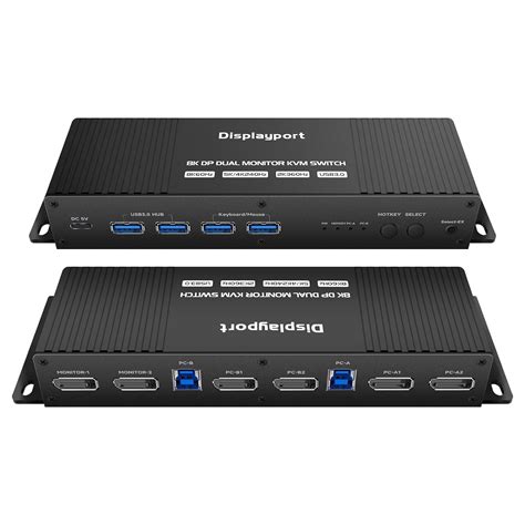 Kvm Displayport Switch 2 Monitors 2 Computers 2k 360hz