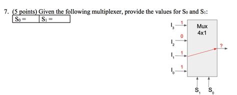 solved 7 5 points given the following multiplexer