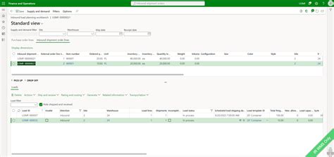 setup and processing example of inbound shipment orders for d365 wom