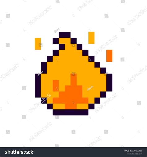 Fire Pixel Art Gaming Item Game Stock Vector Royalty Free 2256022665