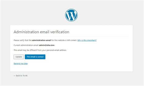 Disable The Administration Email Verification In Wordpress
