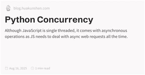 Python Concurrency