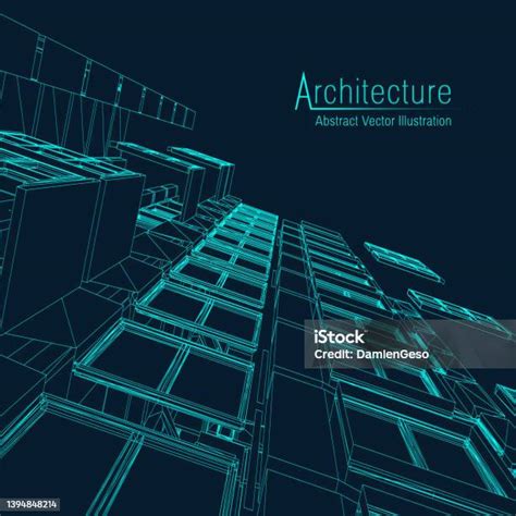 아키텍처 라인 배경 건물 건설 스케치 벡터 초록 현대 도시 3d 프로젝트 기술 기하학적 그리드 와이어 청사진 하우스 디지털 아키텍트 혁신 와이어프레임 건축에 대한 스톡 벡터