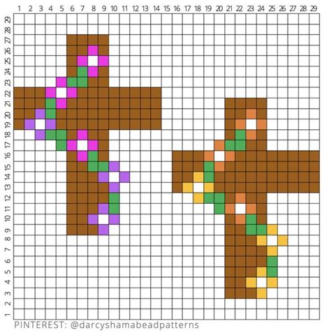 Easter Crosses Pattern 29x29 Perler Beads Easter Patterns Perler