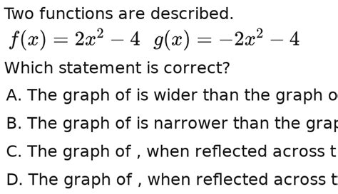 solved two functions are described f x 2x 2 4g x 2x 2 4g x 2x 2