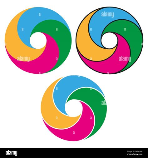 Colorful Spiral Designs Abstract Circular Patterns Vector Graphic Illustration Stock Vector