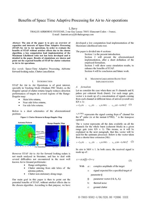 Pdf Benefits Of Space Time Adaptive Processing For Air To Air Operations