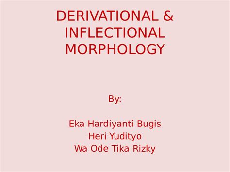 Ppt Derivation And Inflection Morpheme