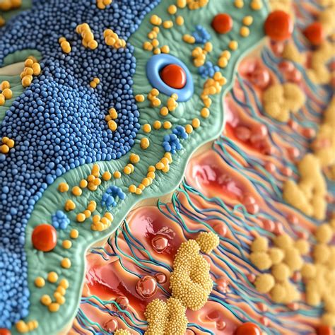 Abstract 3d Illustration Of A Colorful Biological Cell With Intricate