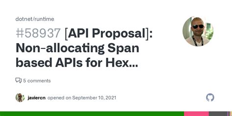 Api Proposal Non Allocating Span Based Apis For Hex Conversion · Issue 58937 · Dotnet