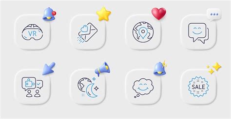 Pin Puzzle And Love Letter Line Icons For Web App Printing Vector Stock Illustration Download