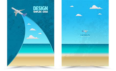 Cover Page Layout Template With Airplane Stock Illustration Download