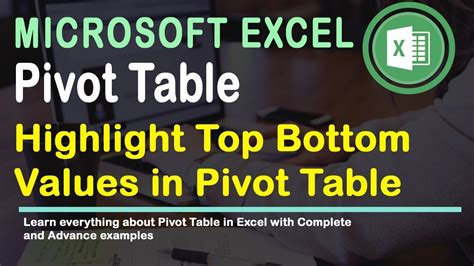 Pivot Table Excel Learn How To Highlight Top Values In Pivot Tables