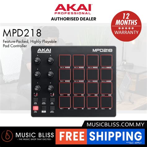 Akai Professional Mpd218 Midi Pad Controller Total Music Gear All In One Shop For Musical