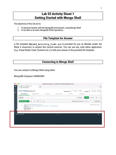 fit3176 w4 lab 03 activity sheet 1 mongodb crud pdf computer engineering software engineering