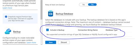 Connectionstring Azure Service Back Up For Website As Well As Database Core