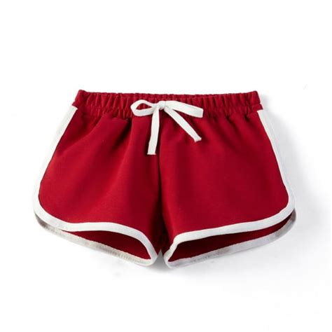 Amidoa Girls Athletic Shorts Elastic Waist Baggy Shorts Quick Dry Running Shorts Wine Size 14