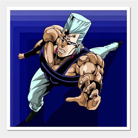 Polnareff Pose Blue Wall And Art Print Jojos Bizarre Adventure Art Prints Jojos Bizarre