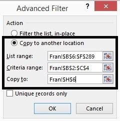 Extracting Data In Microsoft Excel Advance Filter