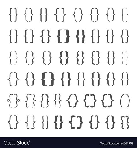 Set Of Braces Or Curly Brackets Icon Royalty Free Vector