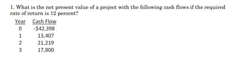 Solved Please Include The NPV Calculations Work Chegg Com