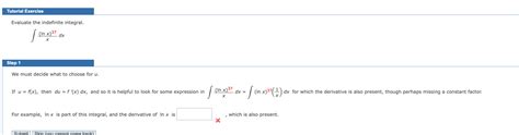 solved tutorial exerciseevaluate the indefinite