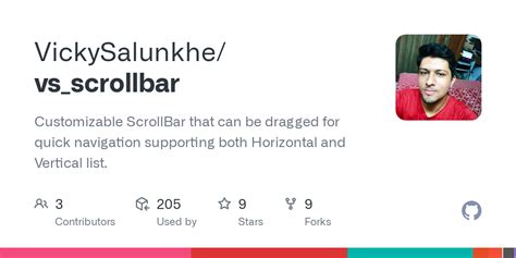 Github Vickysalunkhe Vs Scrollbar Customizable Scrollbar That Can Be Dragged For Quick