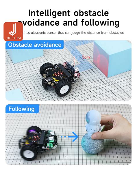 Microbit V2 Mini Smart Robot Car Kit Line Tracking Obstacle Avoidance Support Python Programming