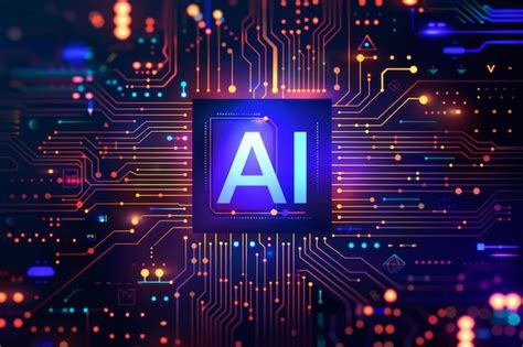 Premium Photo Advanced AI Microchip With Colorful Circuits Futuristic