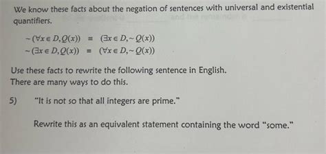 Solved We Know These Facts About The Negation Of Sentences