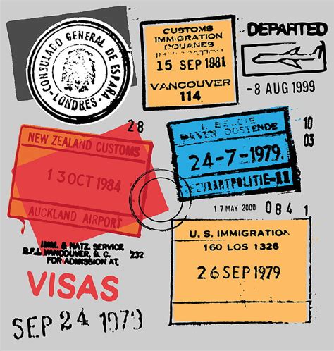 여권 스탬프 벡터 Ai Eps Uidownload