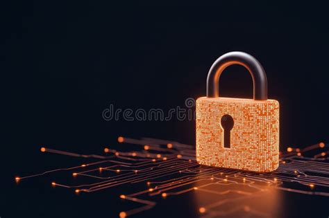 a glowing digital padlock surrounded by holographic encryption codes and data streams concept