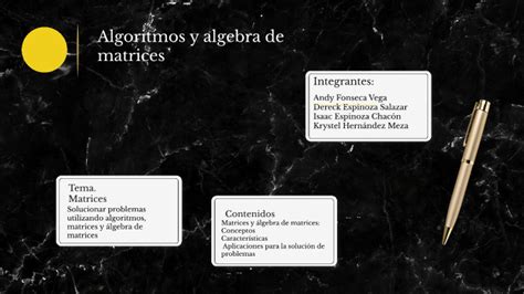 Algoritmos Y álgebra De Matrices By Andy Matias Fonseca Vega On Prezi