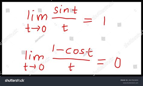 Basic Calculus Limit Theorems Special Trigonometric Stock Vector