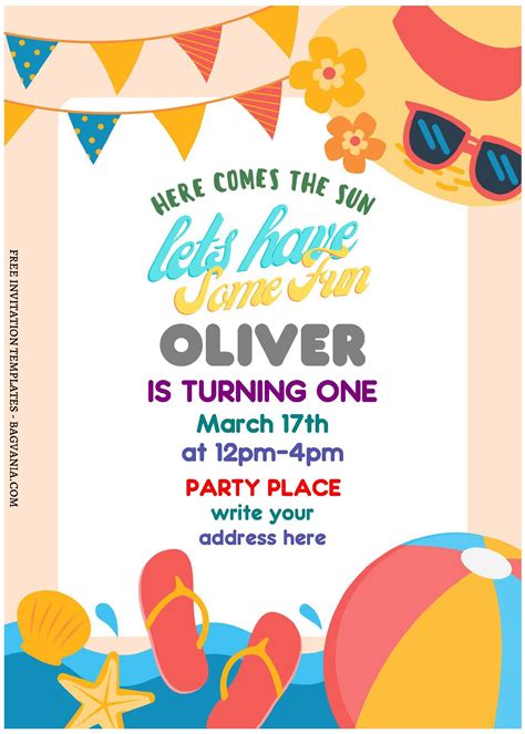 Free Editable Pdf Beach Birthday Invitation Templates