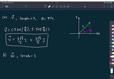 Solved B The Vector W⃗ In Three Dimensions Of Length 1 Lying In The Yz Plane Pointing Upward