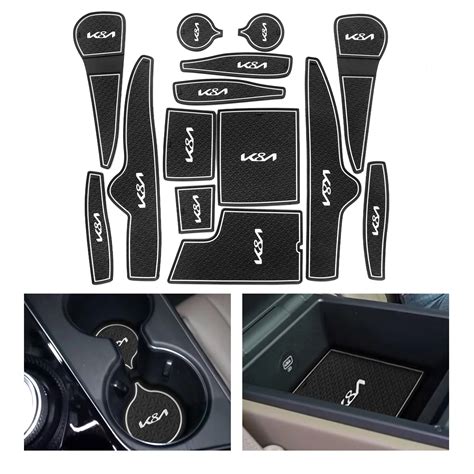 기아 K8 2021 2022 용 게이트 슬롯 컵 패드 미끄럼 방지 매트 인테리어 액세서리 미끄럼 방지 도어 그루브 매트 컵 받침