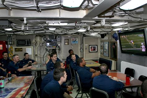 Crew Members Aboard Uss Ohio Ssn 726 Watch Super Bowl Xlv While