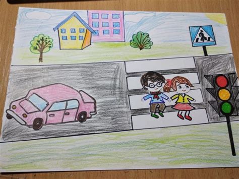 Дитячі малюнки на тему правил дорожнього руху