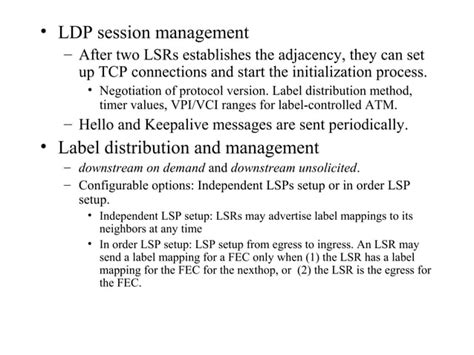 Label Distribution Protocols For Mpls Fec Ppt