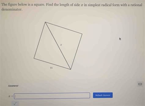 solved the figure below is a square find the length of side x in