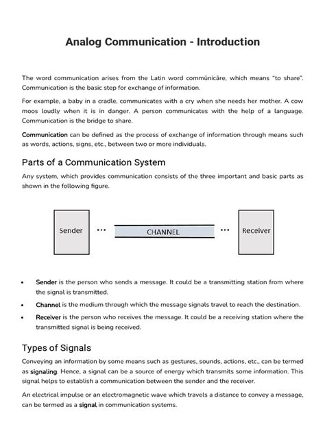 Analog Communication Introduction Pdf Communication