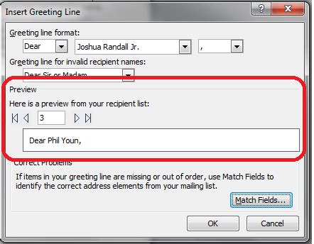 Word Mailings Greeting Line Mail Merge VBA And VB Net Tutorials