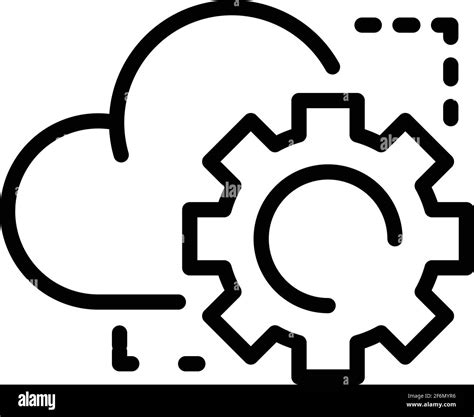 Cloud Setting Icon Outline Cloud Setting Vector Icon For Web Design Isolated On White
