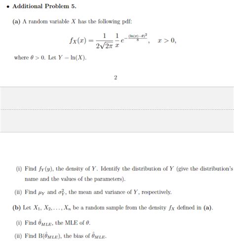 Solved • Additional Problem 5 A A Random Variable X Has