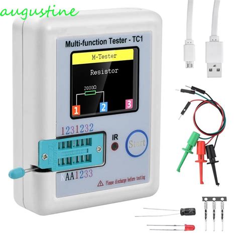 AUGUSTINE Resistor Test Meter Backlight MOSFET NPN PNP Triac MOS 1 8TFT Multifunctional Diode